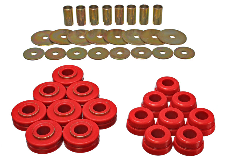 Energy Suspension Hyper-Flex Red Body Mount Set for 1972-1977 Internat ...
