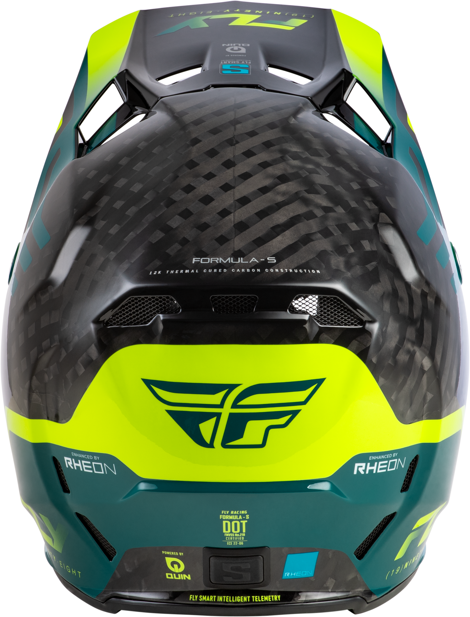 Fly Racing Yth Formula S Carbon Byte Helmet – Black, Carbon/Teal/Lime ...