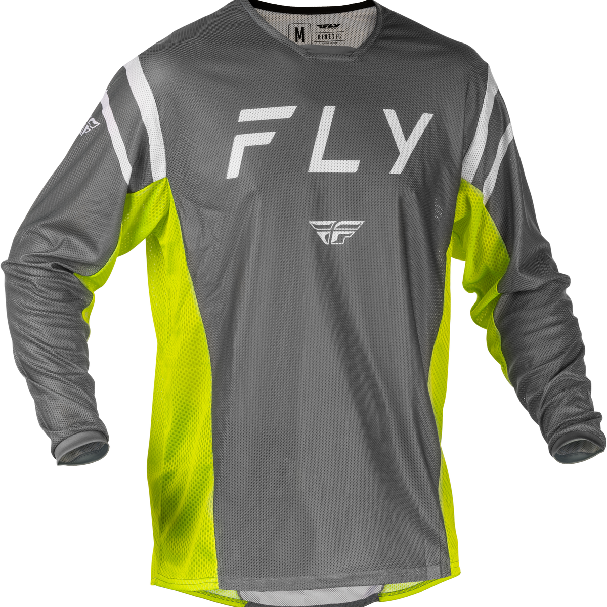 Fly Racing Kinetic Mesh Center Jersey Grey/White/Hi Vis Large for Moto ...