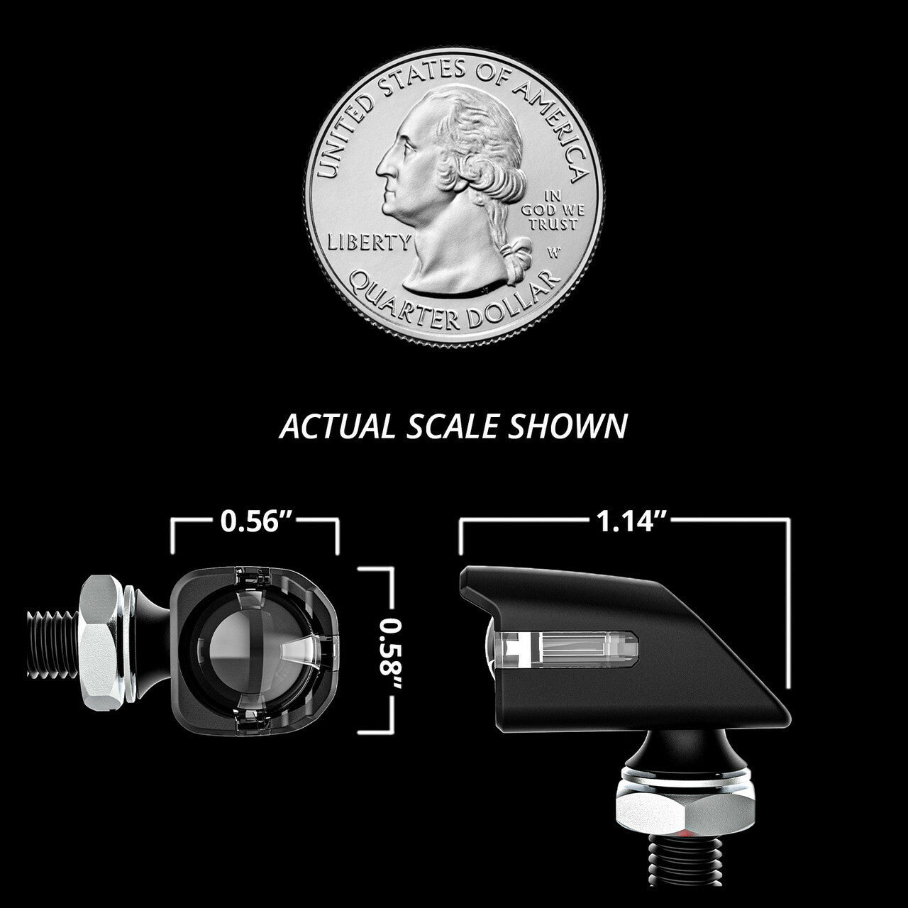 XK GLOW Mini LED Turn Signal Kit for 12V Motorcycles - Front Amber & R ...