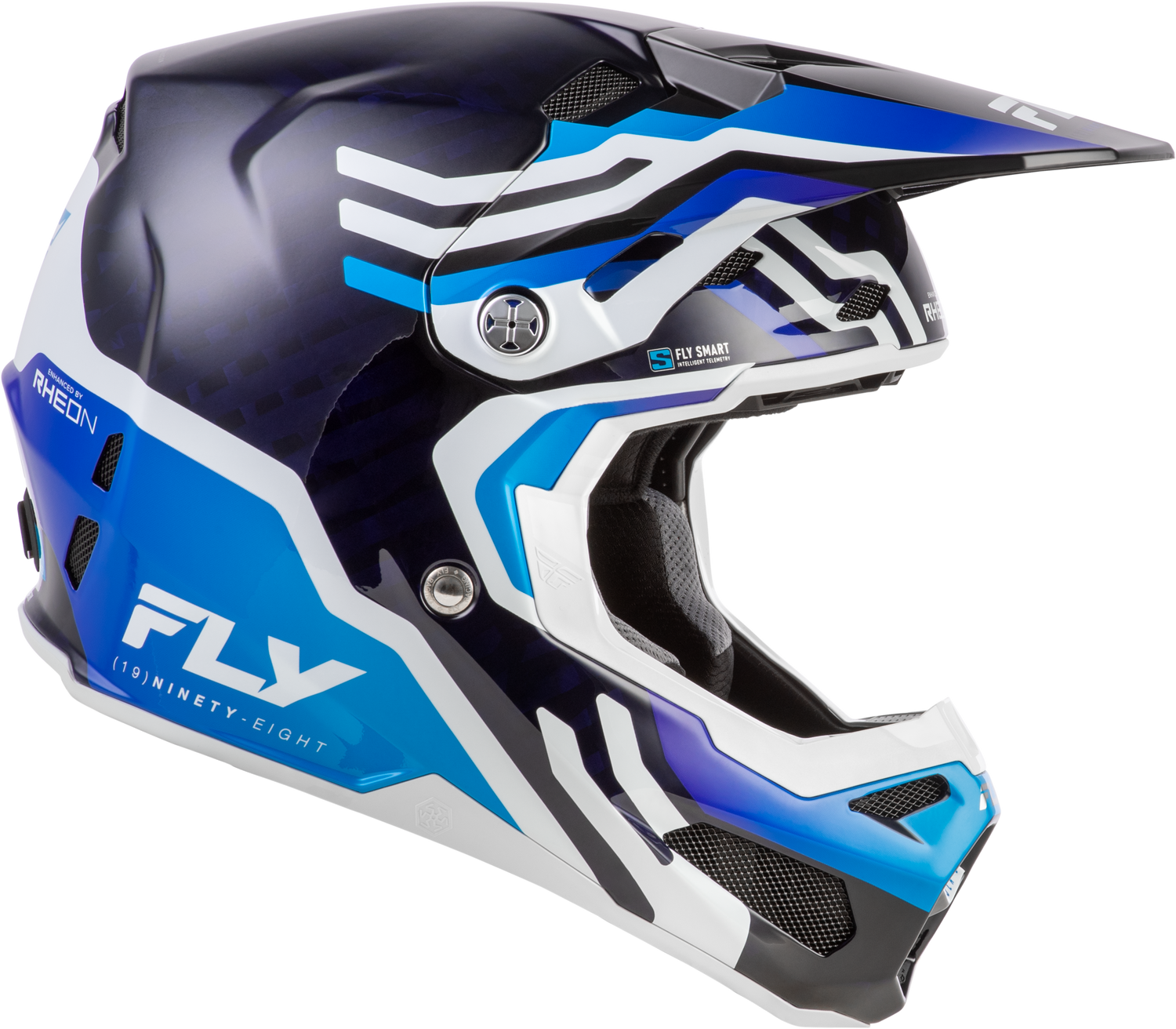 Fly Racing Formula S Carbon Byte Helmet for Motorcycle & ATV - Blue Ca ...