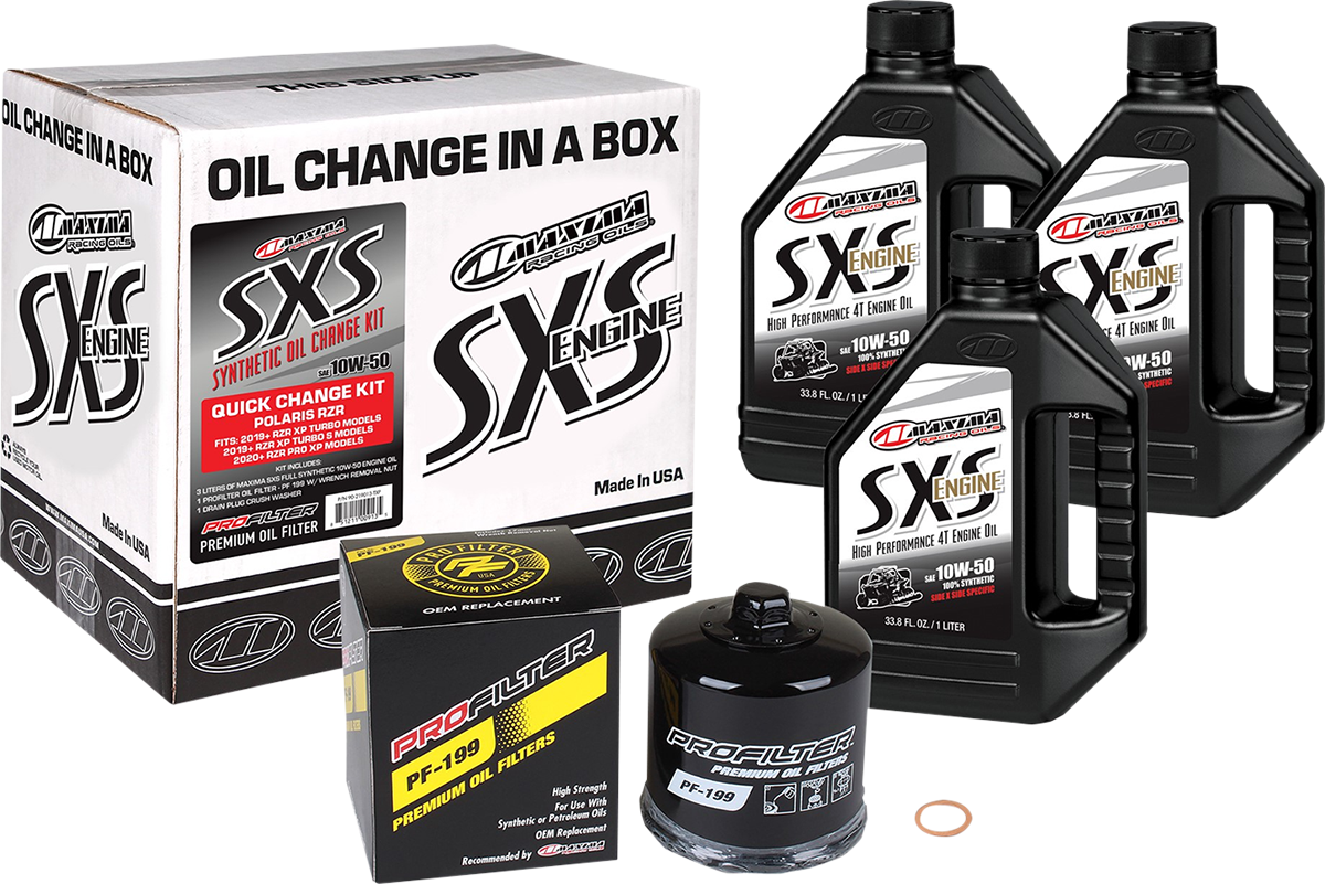 MAXIMA RACING OIL SXS Synthetic Oil Change Kit - Polaris Turbo - 10W-5 ...