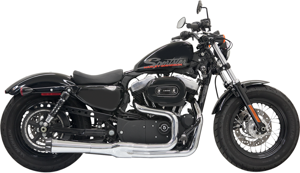 BASSANI XHAUST Mega Power Exhaust - Chrome - Short - '04-'13 XL with M ...