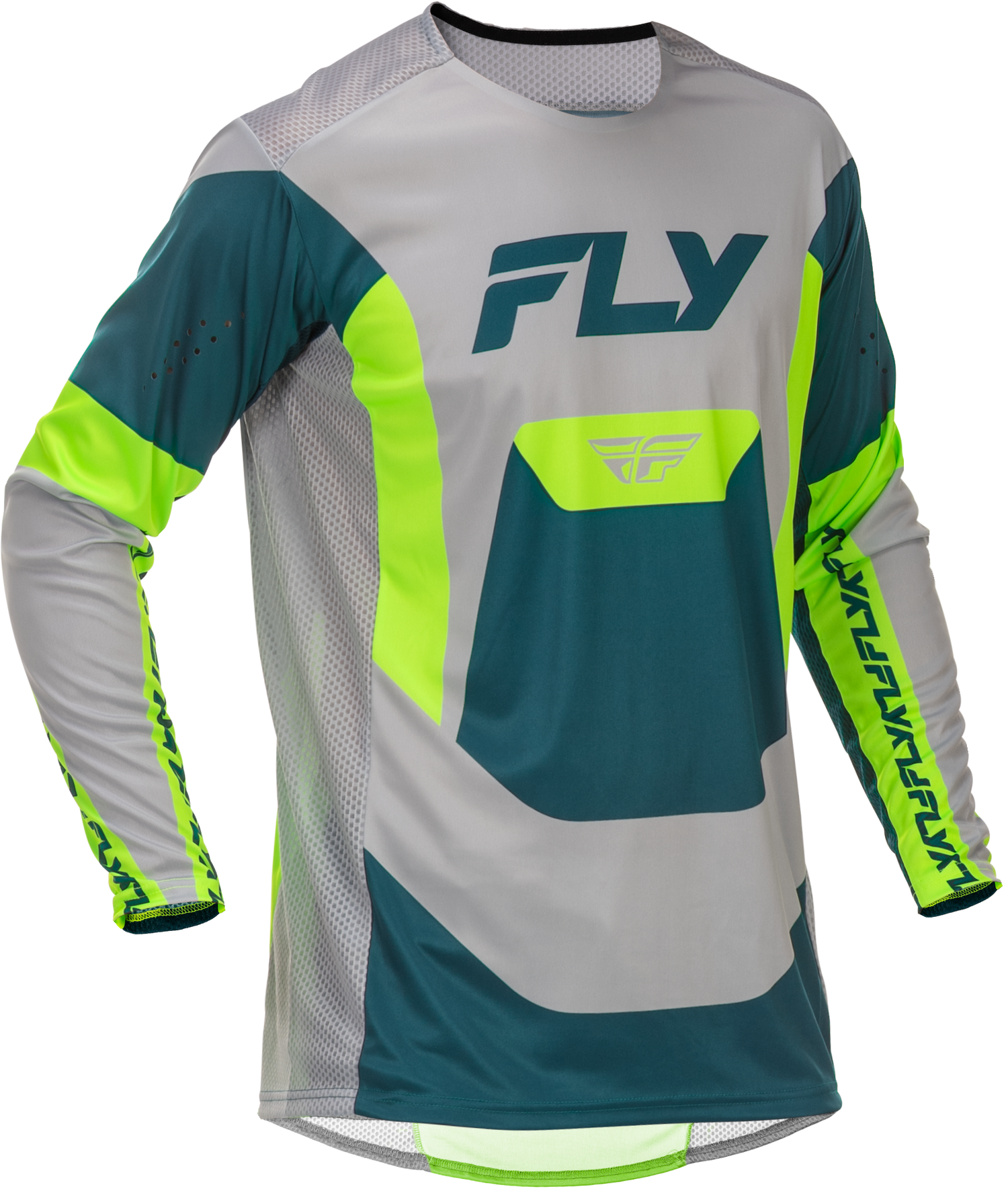 FLY Racing Youth Lite Jersey Grey, Lime & Teal (Part #379-723YXL) – Pe ...