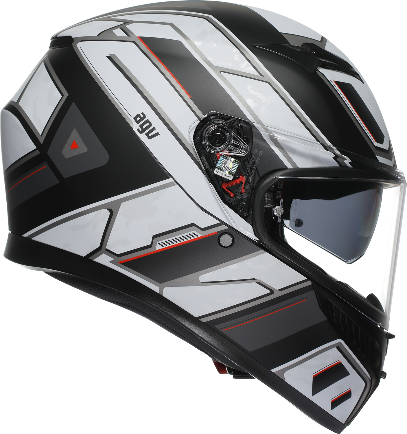 AGV K3 Helmet Rivia Matte Black/White 2XL – Motorcycle Helmet with Pin ...