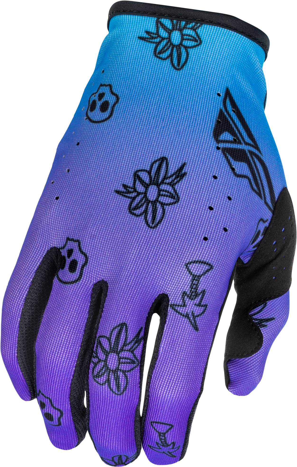 Fly Racing Lite Outline Gloves Purple/Blue/Black Large for Motocross a ...