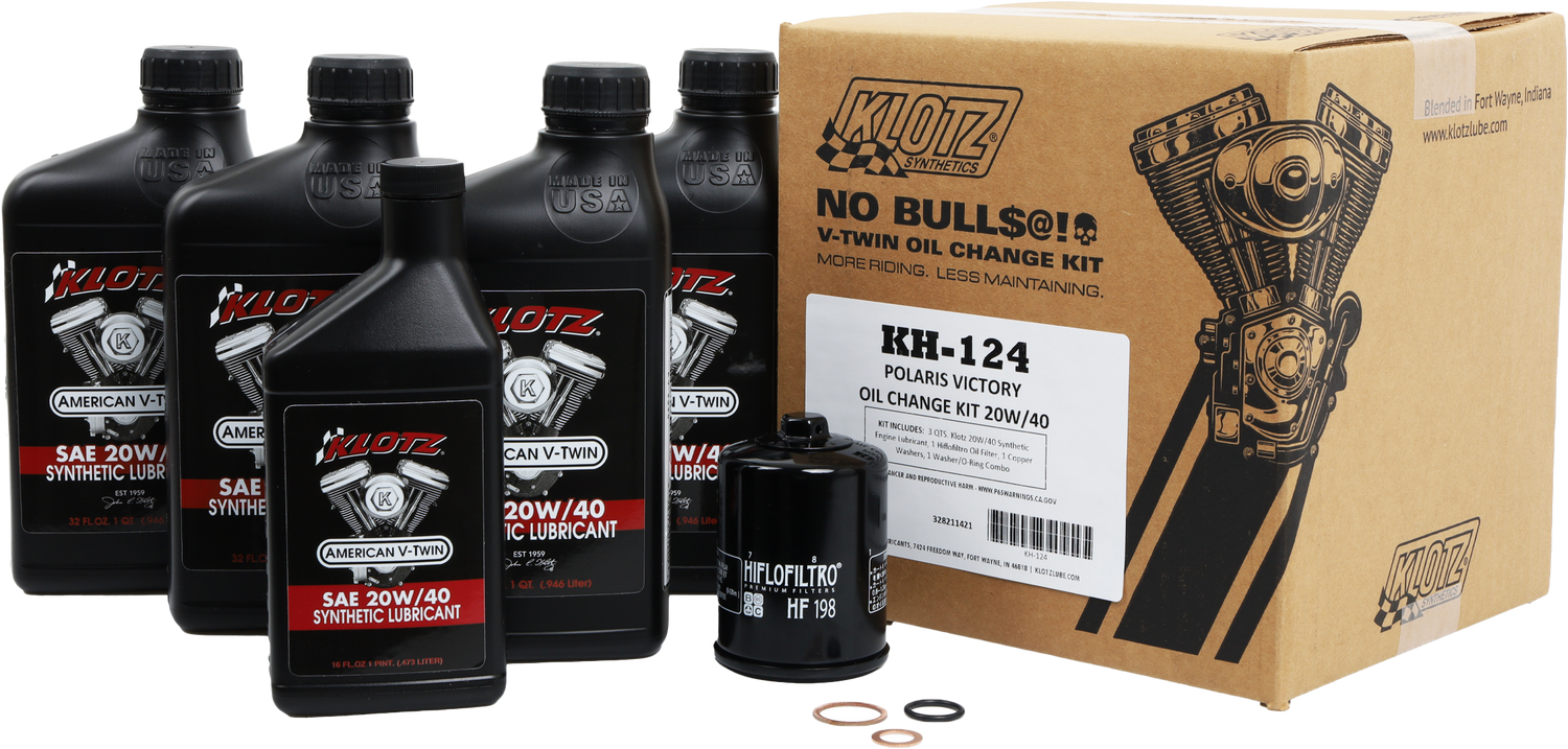 KLOTZ Victory 4.5 Qt Synthetic Oil Change Kit for Motorcycles ...