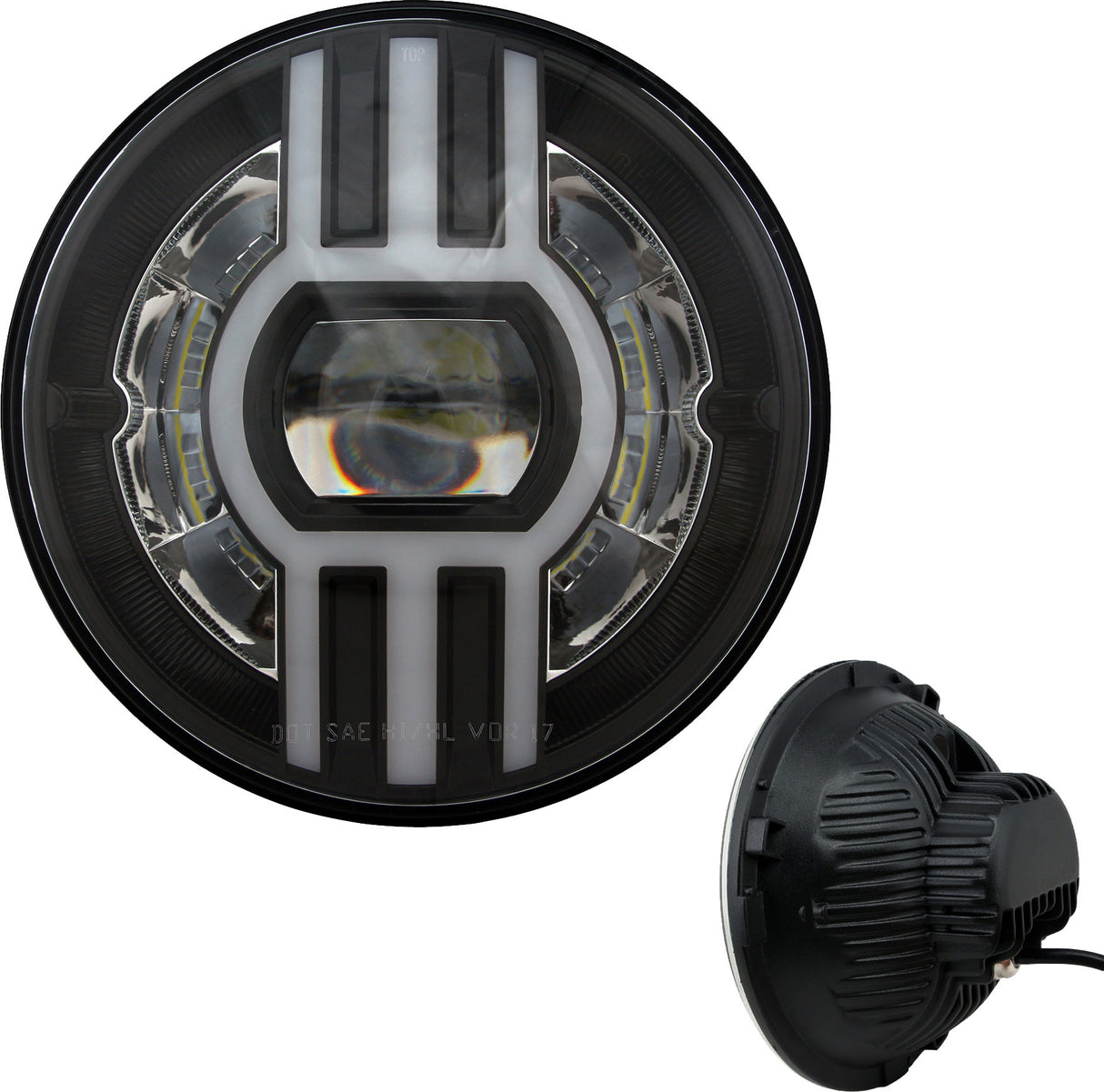 CYRON Headlight 7" Beast 2 with Daytime Running Light — Fits Harley, H ...