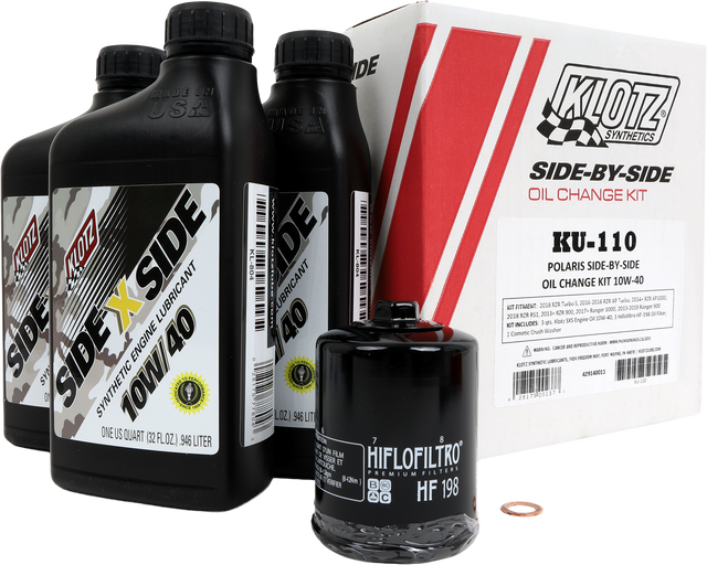 Klotz KU-110 Polaris SxS 3-Quart Synthetic Oil Change Kit - Off-Road V ...