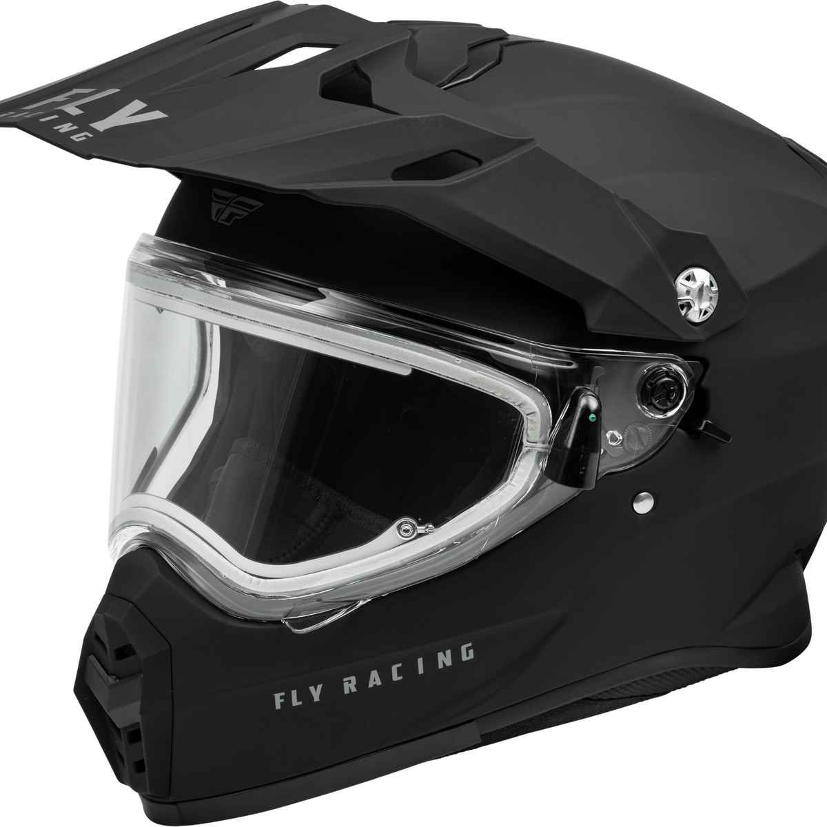Fly Racing Trekker CW Solid Helmet with Electric Shield in Matte Black ...