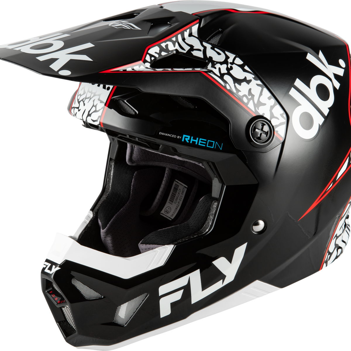Fly Racing Formula CP DBK Helmet in Black/White/Red for Motorcycle, Si ...
