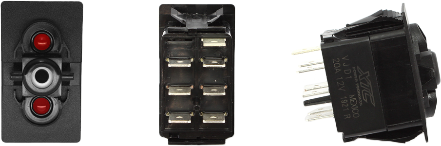 XTC Power Products Dash Switch Body Dual Accessory Red/Red for UTVs ...