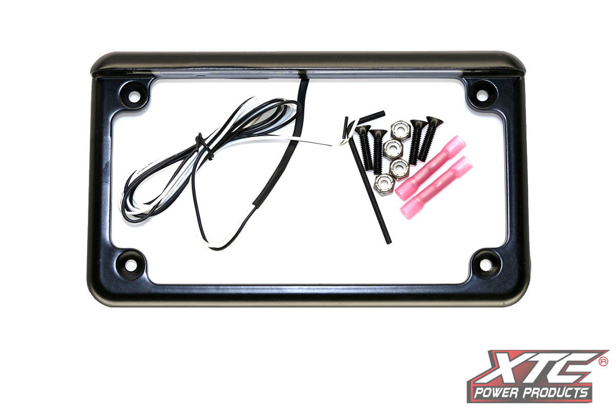 XTC Power Products LF-6BK Black 6-Inch License Plate Frame with LED Li ...