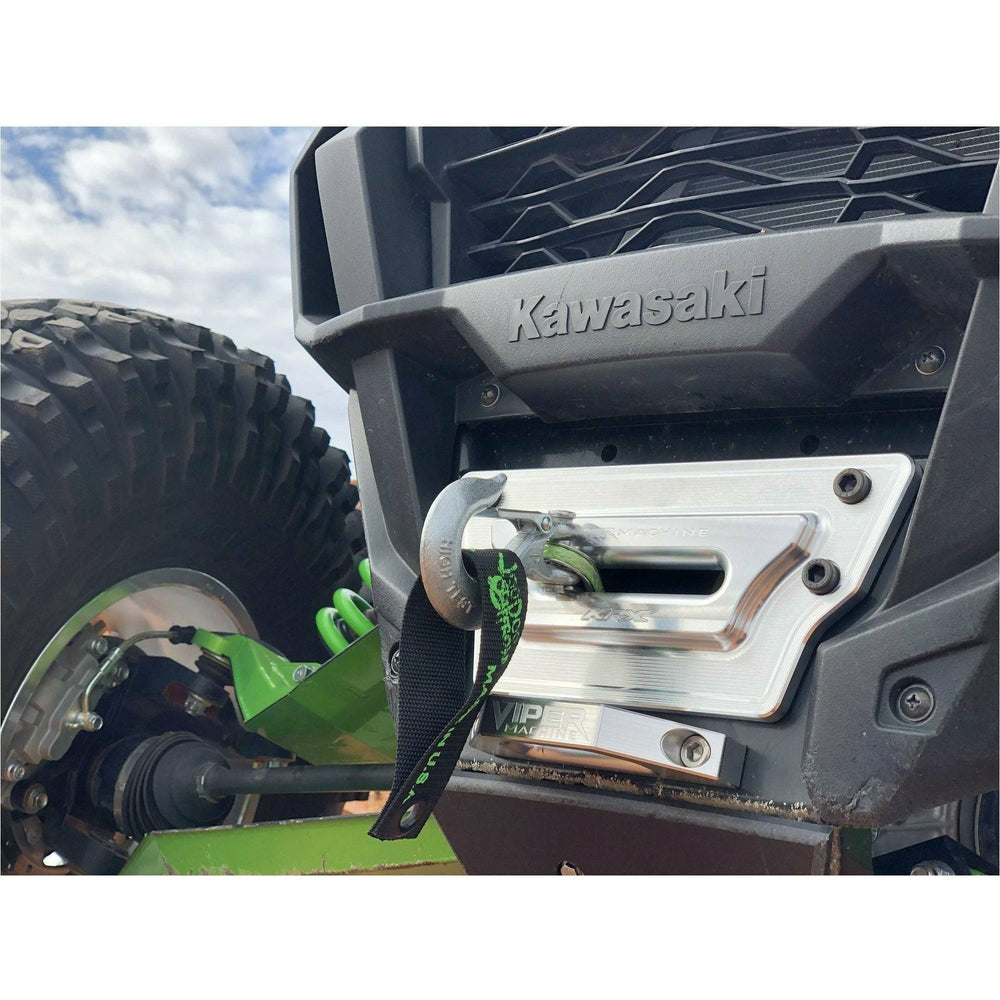 Kawasaki KRX Billet Winch Plate with Integrated Rope Hawse | Viper Machine